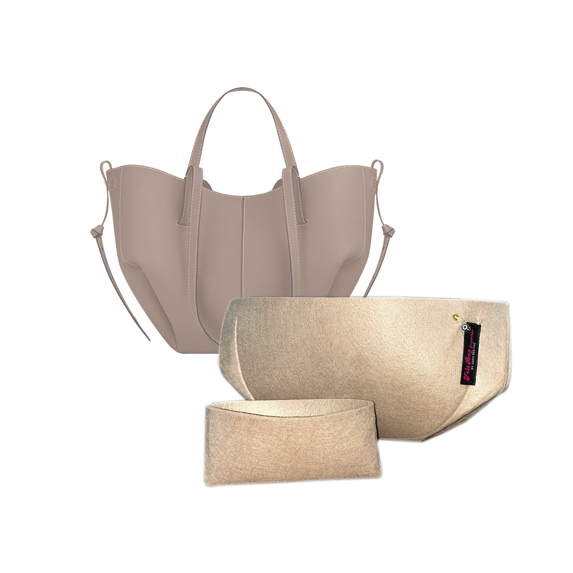 For Polene CYME MINI bag organizer (WITH ZIPPER) – FeltBagOrganizer